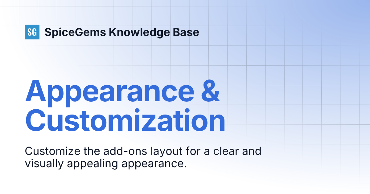 Appearance & Customization | SpiceGems Knowledge Base