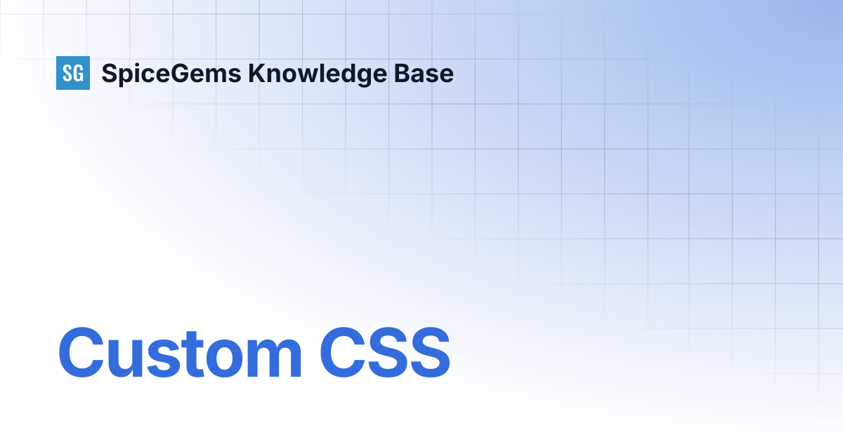 Custom CSS | Spice Image Gallery | SpiceGems Knowledge Base